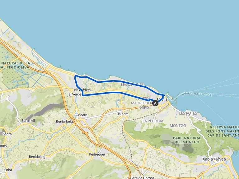 Dénia – Rundweg über die Vía Verde und Rückkehr entlang der Küste ...